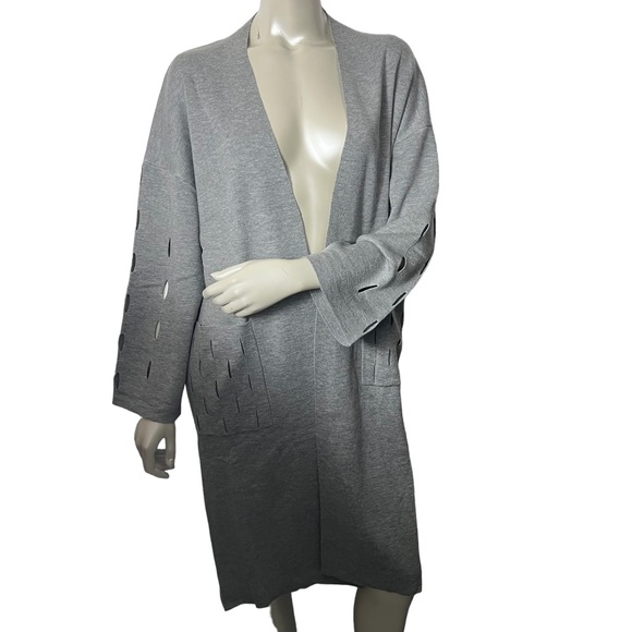 Kerisma | Sweaters | Kerisma Gray Laser Cut Long Sleeve Pocket Cardigan ...